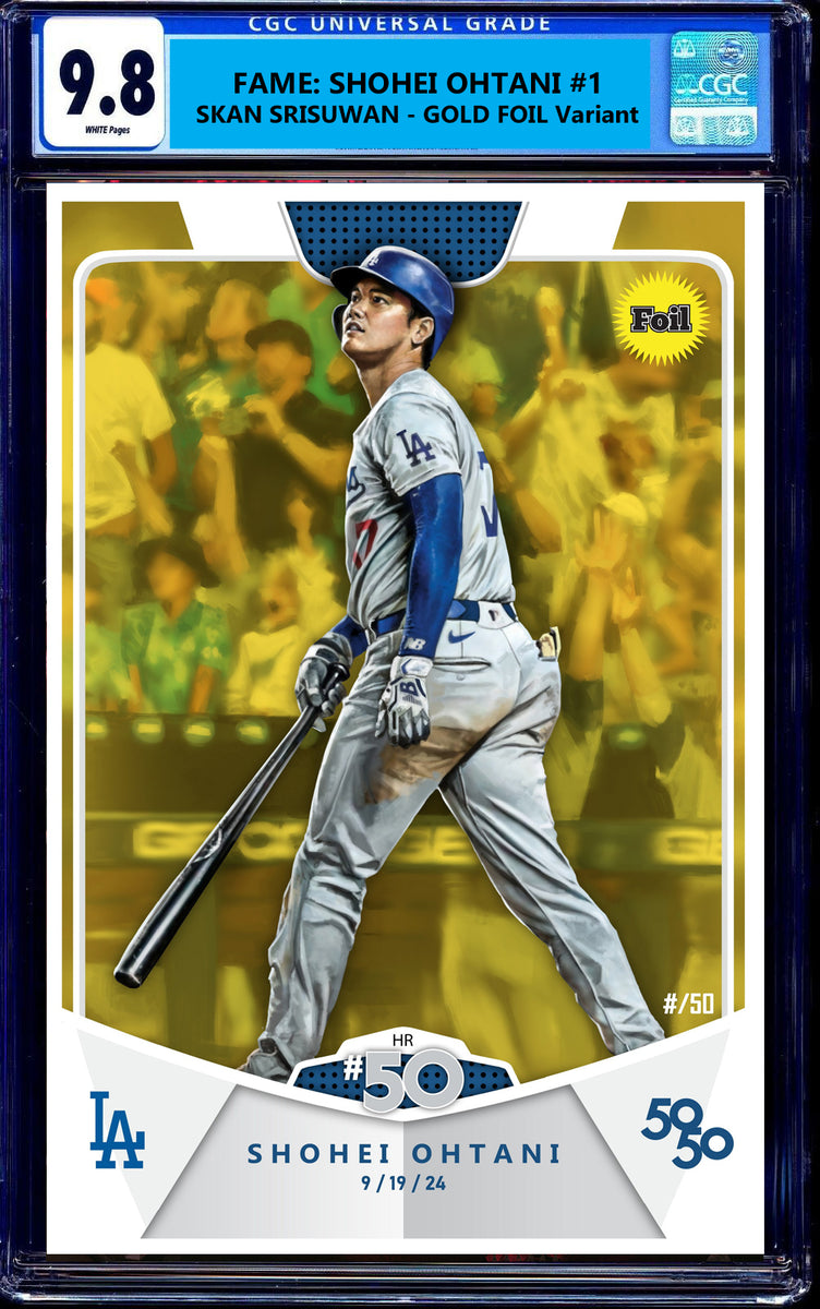 FAME: SHOHEI OHTANI #1 CGC 9.8 SKAN TOPPS "50/50 CARD" GOLD FOIL VARIA – East Side Comics