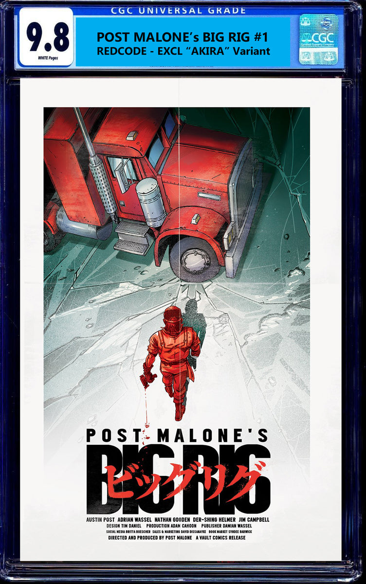 POST MALONE'S BIG RIG #1 CGC 9.8 REDCODE AKIRA HOMAGE VARIANT LTD 400 ...