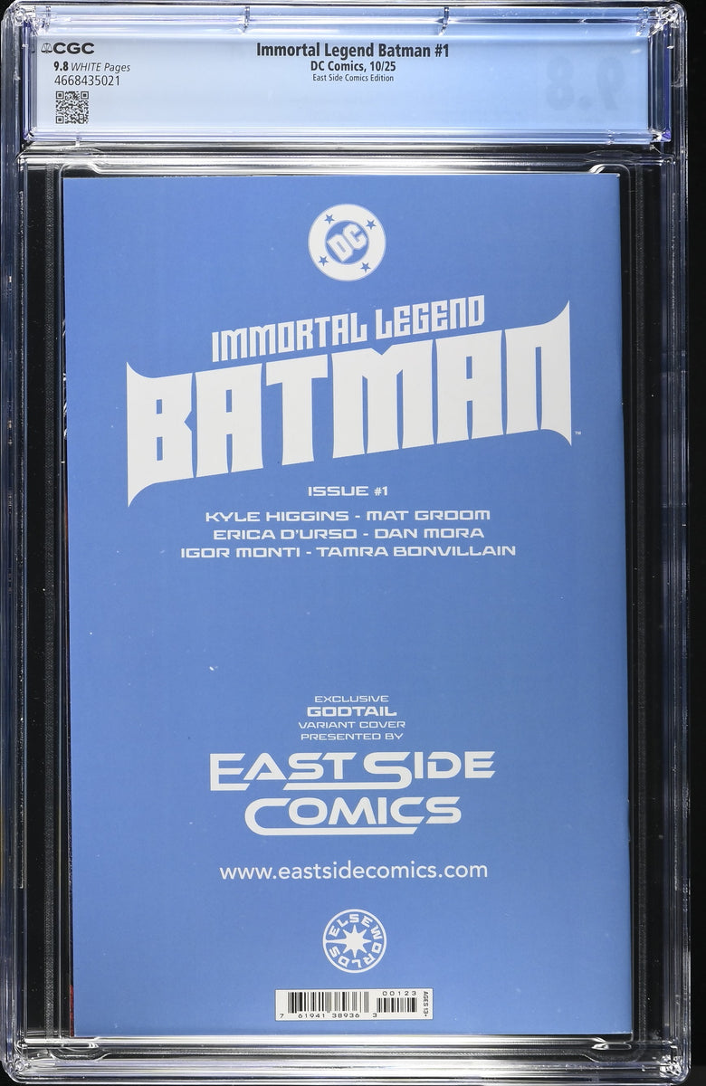 IMMORTAL LEGEND BATMAN #1 CGC 9.8 GODTAIL EXCL VARIANT LTD TO 800 DC E ...