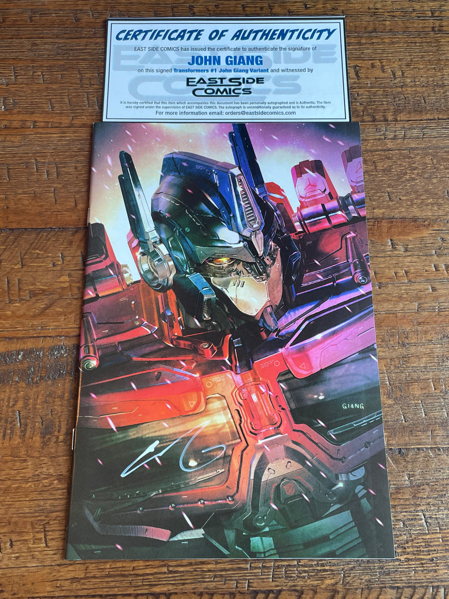 TRANSFORMERS 84 #1 JOHN GIANG SIGNED W/ COA OPTIMUS PRIME VIRGIN VARIA ...