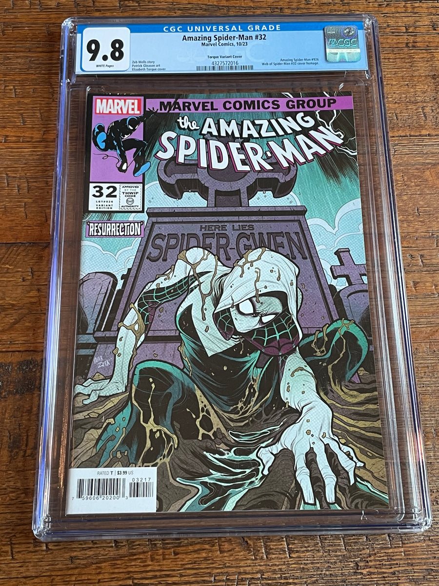 AMAZING SPIDER-MAN #32 CGC 9.8 ELIZABETH TORQUE 1:50 HOMAGE RI INCENTI ...
