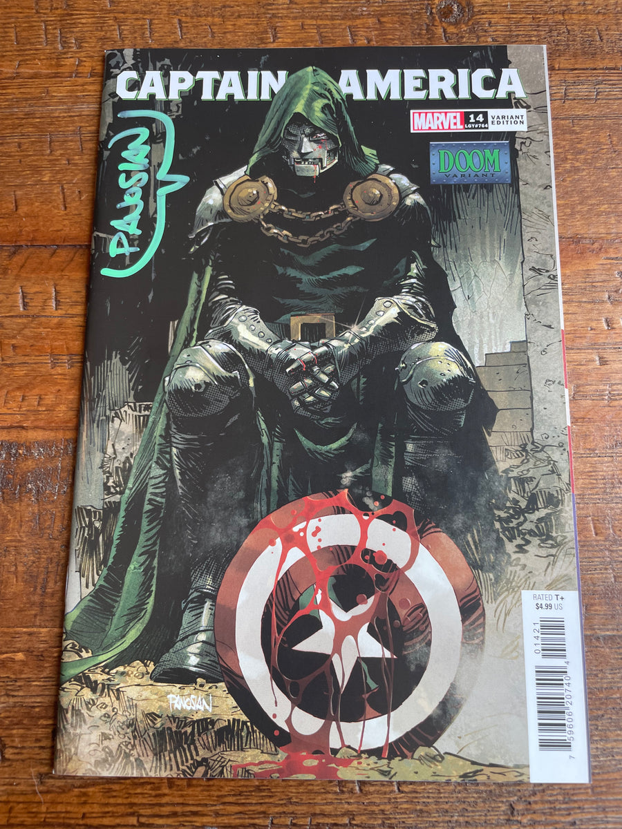 CAPTAIN AMERICA #14 DAN PANOSIAN SIGNED W/ COA DR. DOOM VARIANT 2025 R ...