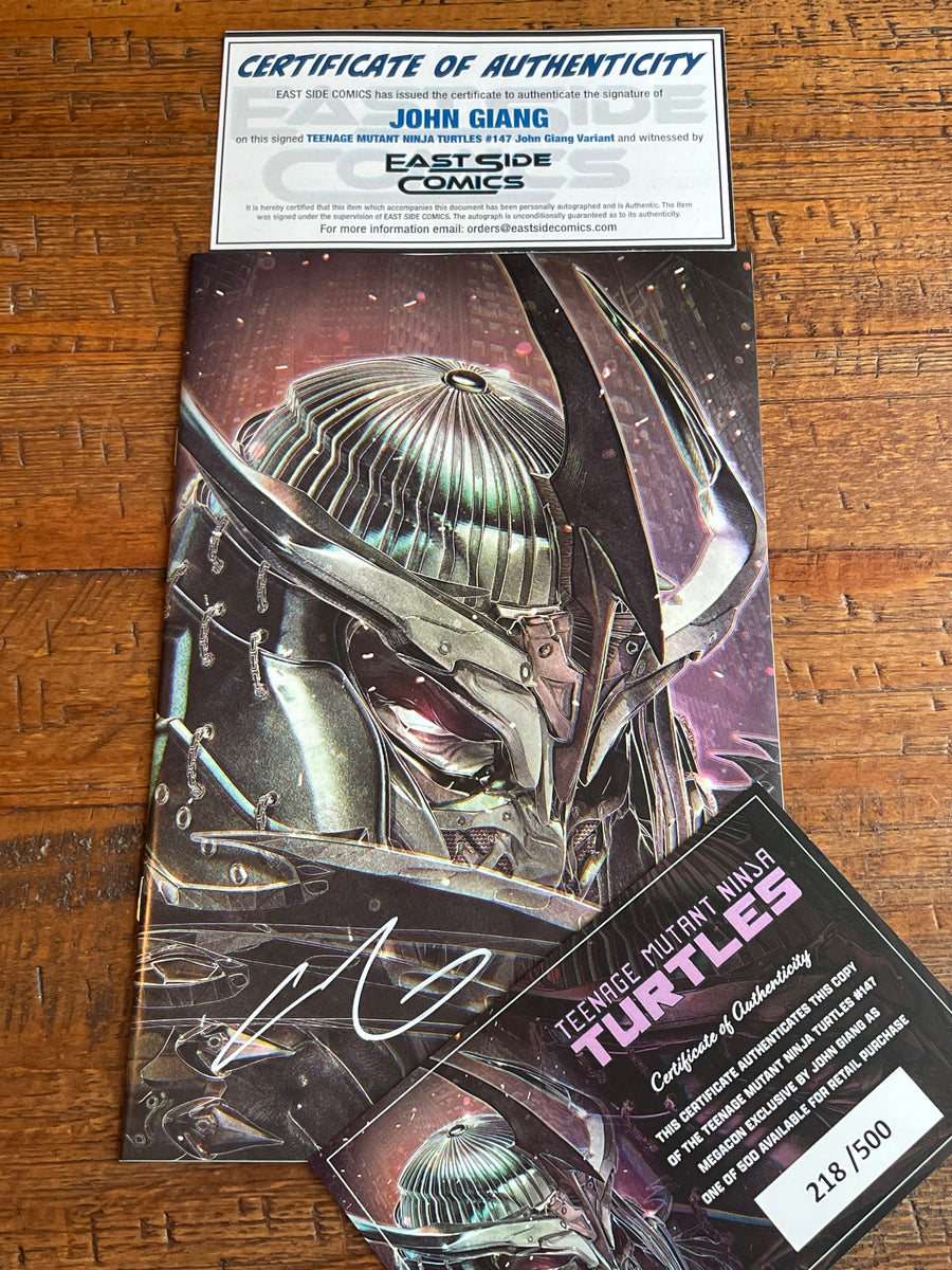 TEENAGE MUTANT NINJA TURTLES #147 JOHN GIANG SIGNED W/ COA MEGACON VAR ...
