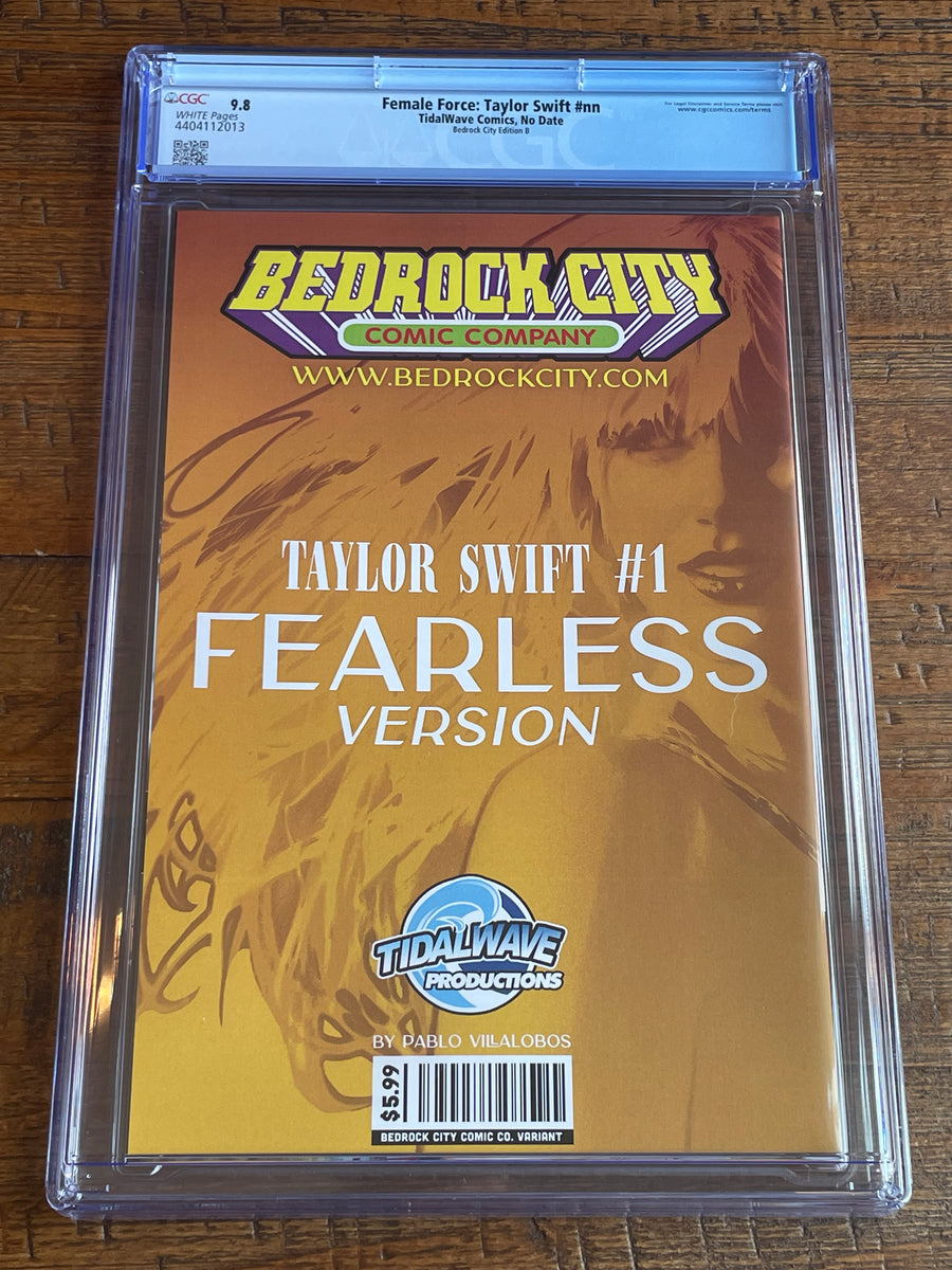 FEMALE FORCE TAYLOR SWIFT #1 CGC 9.8 VILLALOBOS "FEARLESS" YELLOW VARI ...