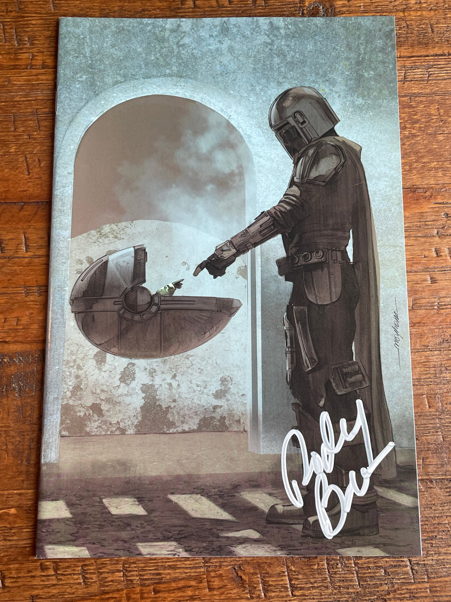 STAR WARS THE MANDALORIAN #1 RODNEY BARNES SIGNED MIKE MAYHEW NYCC VAR ...