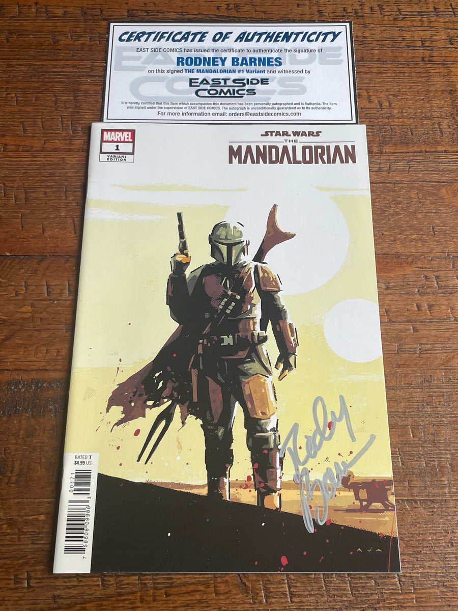 STAR WARS THE MANDALORIAN #1 RODNEY BARNES SIGNED DAVID AJA 1:25 RI VA ...