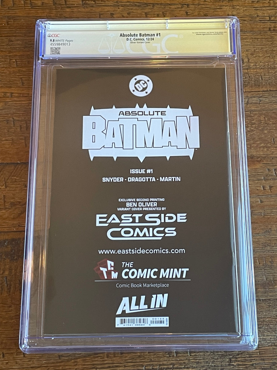 ABSOLUTE BATMAN #1 CGC SS 9.8 SCOTT SNYDER SIGNED BEN OLIVER MEGACON V ...