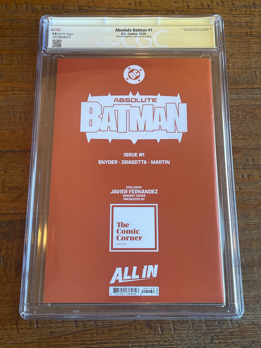 ABSOLUTE BATMAN #1 CGC SS 9.8 SCOTT SNYDER SIGNED FERNANDEZ EXCL "AKIR ...