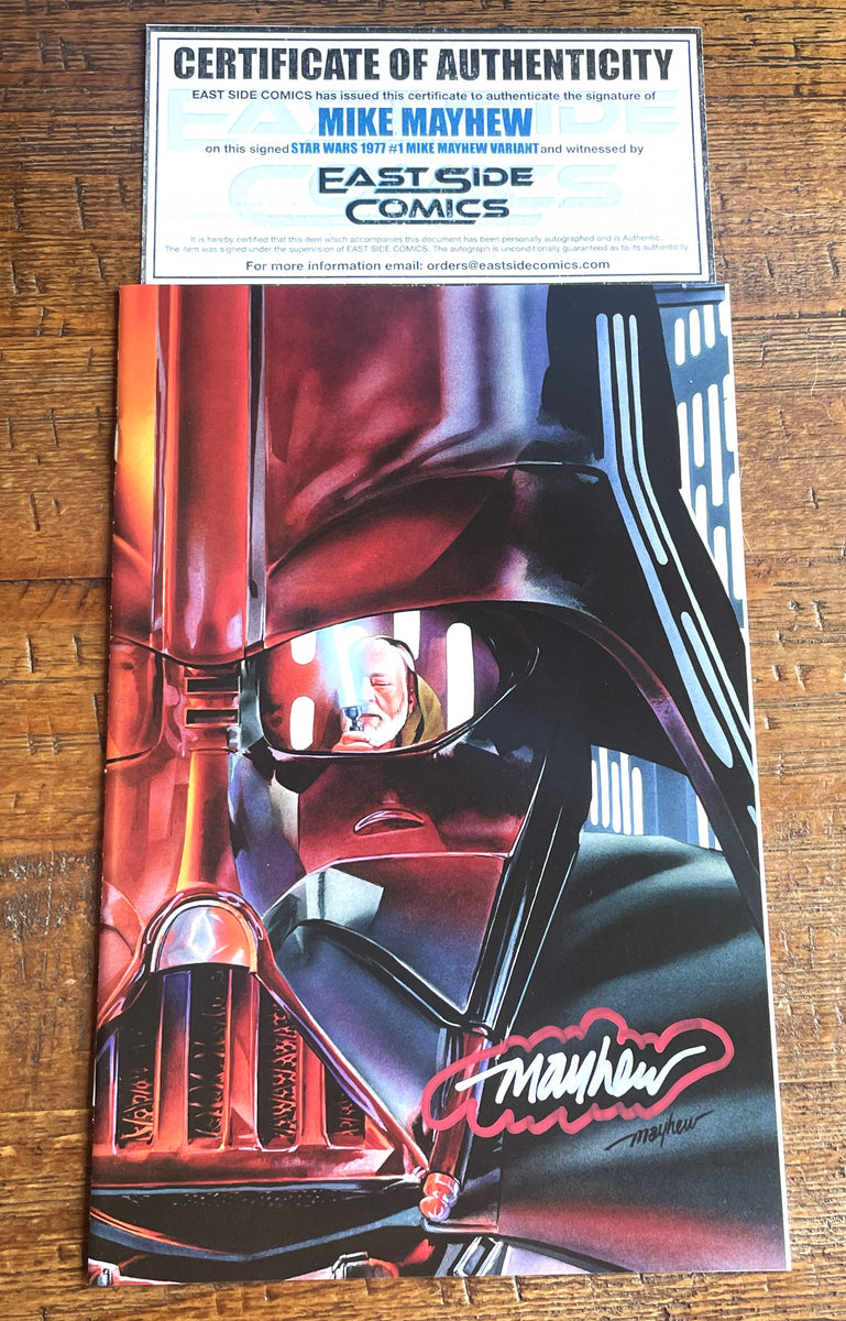 STAR WARS 1977 #1 FACSIMILE MIKE MAYHEW SIGNED DARTH VADER TRADE & VIR ...