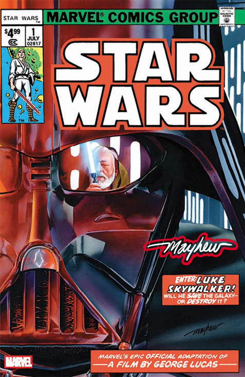 STAR WARS 1977 #1 FACSIMILE MIKE MAYHEW SIGNED DARTH VADER TRADE & VIR ...