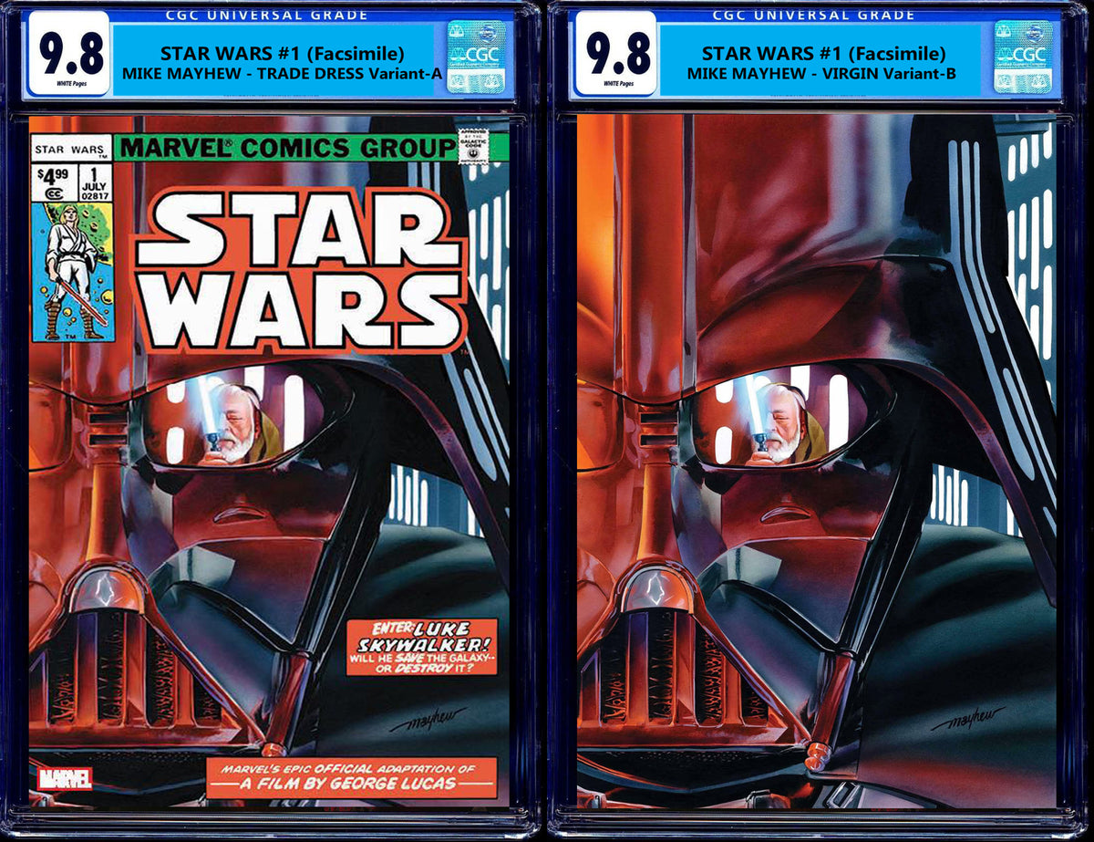 STAR WARS 1977 #1 CGC 9.8 FACSIMILE MIKE MAYHEW DARTH VADER TRADE & VI ...
