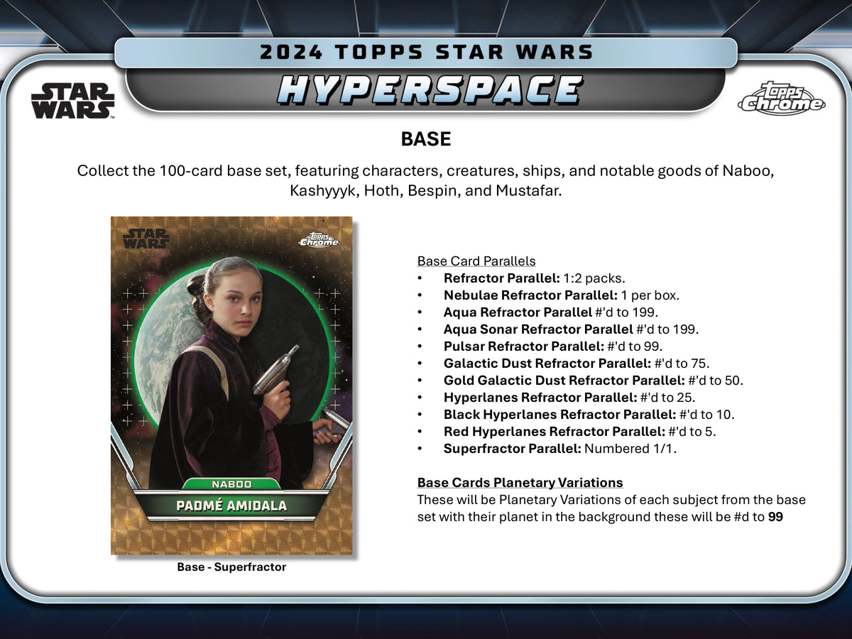 2024 TOPPS STAR WARS HYPERSPACE HOBBY BOX FACTORY SEALED 8 PACKS PER B ...