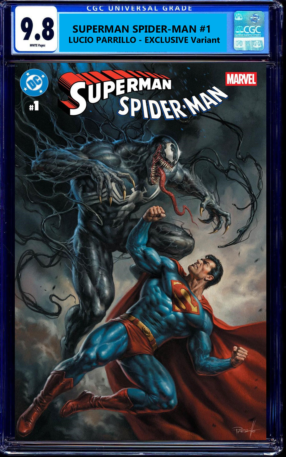 SUPERMAN SPIDER-MAN #1 CGC 9.8 LUCIO PARRILLO EXCLUSIVE VARIANT VENOM ...