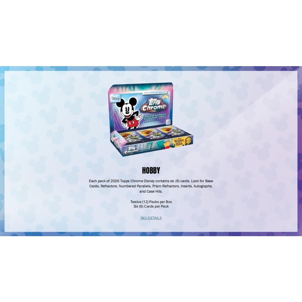 2026 TOPPS DISNEY CHROME HOBBY BOX (12-PACKS / 72 TRADING CARDS) – East ...