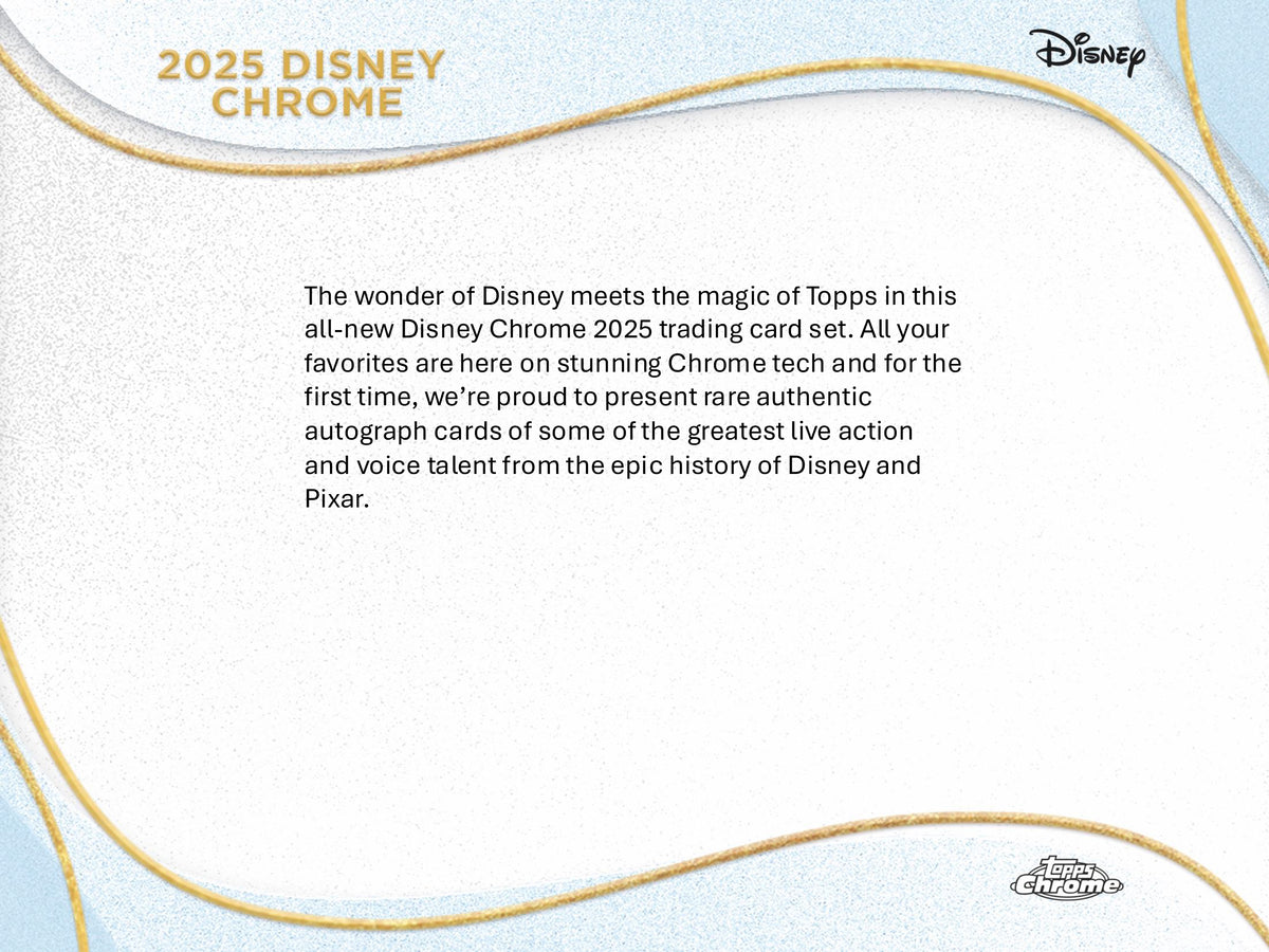 2025 TOPPS DISNEY CHROME HOBBY BOX (12-PACKS / 72 TRADING CARDS) 9/24 ...