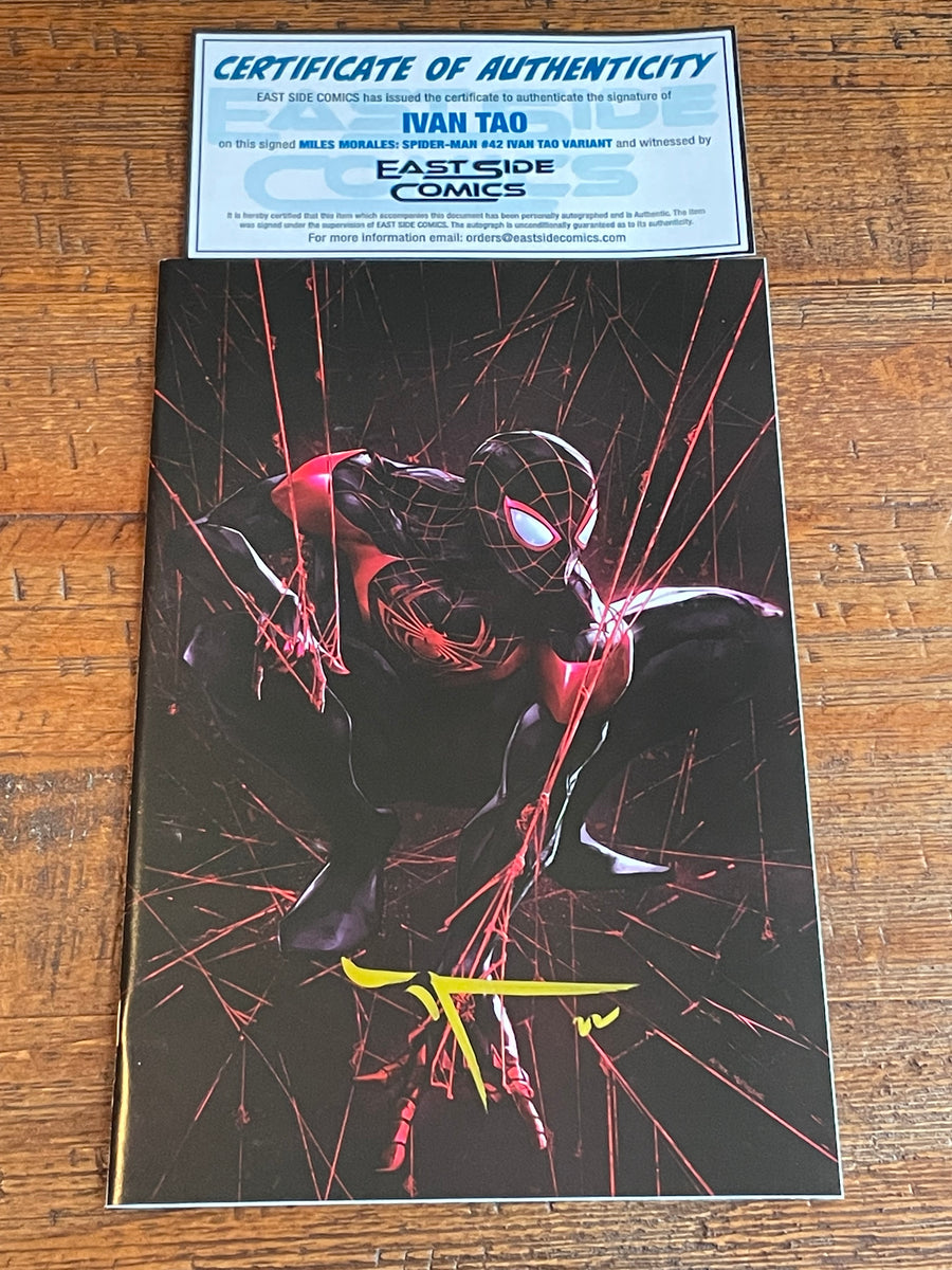 MILES MORALES: SPIDER-MAN #42 IVAN TAO SIGNED COA EXCL HOMAGE VIRGIN V ...
