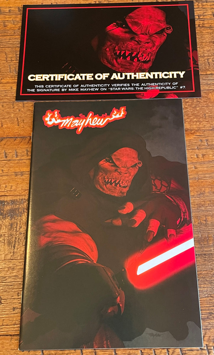 STAR WARS HIGH REPUBLIC #7 MIKE MAYHEW INFERNO SIGNED COA DARTH KRALL ...