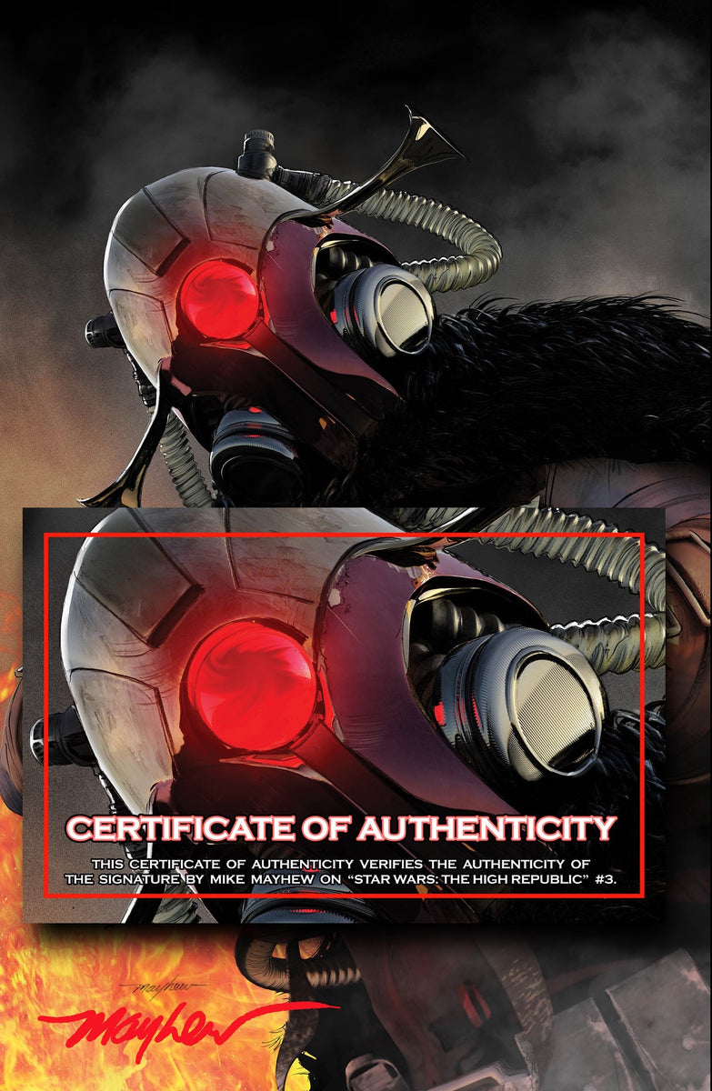 STAR WARS HIGH REPUBLIC #3 MIKE MAYHEW SIGNED COAs MARCHION RO FIRST A ...