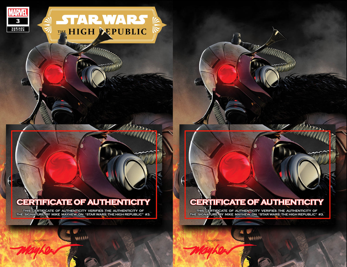 STAR WARS HIGH REPUBLIC #3 MIKE MAYHEW SIGNED COAs MARCHION RO FIRST A ...